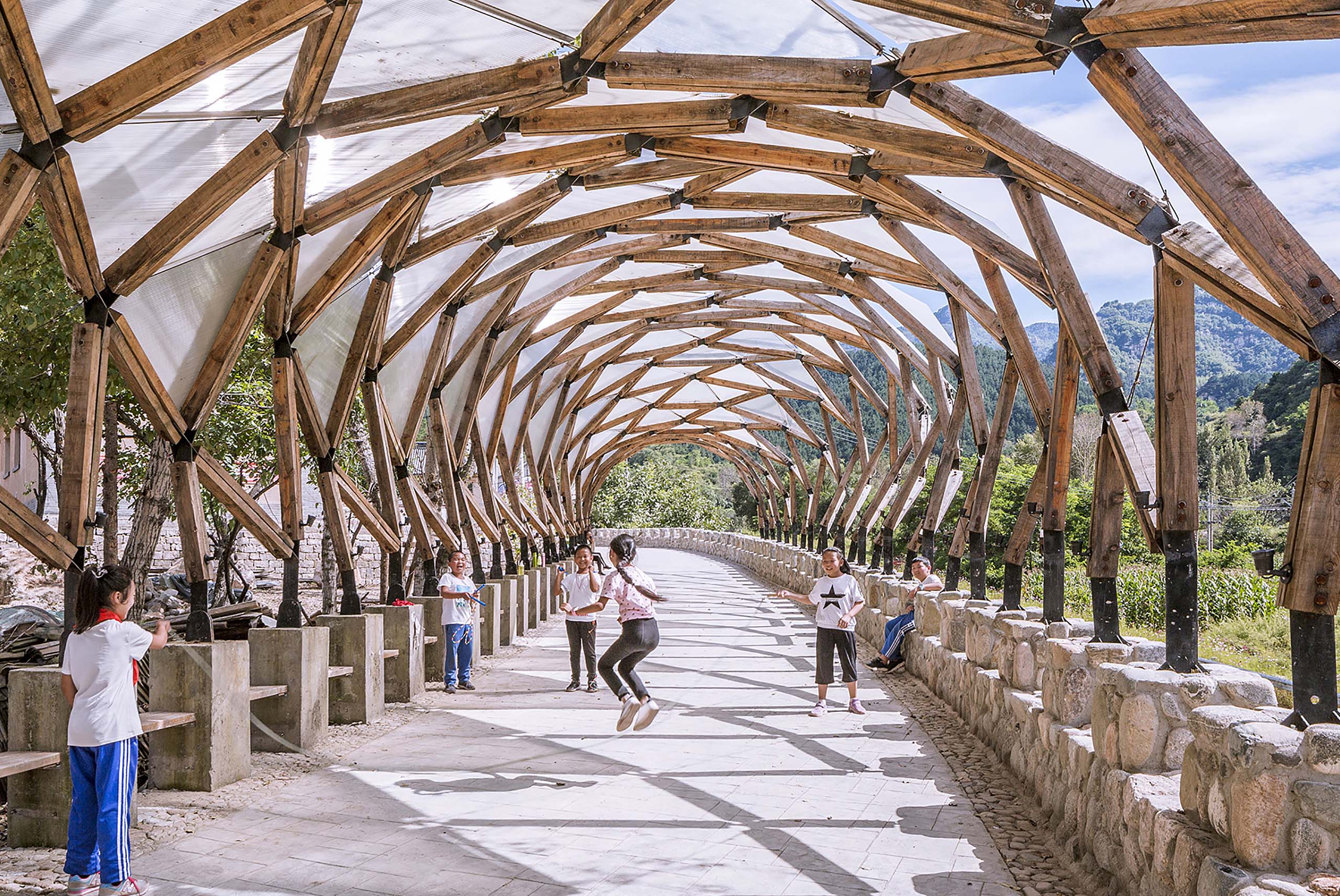 Luotuowan Village pergola - C3GLOBE