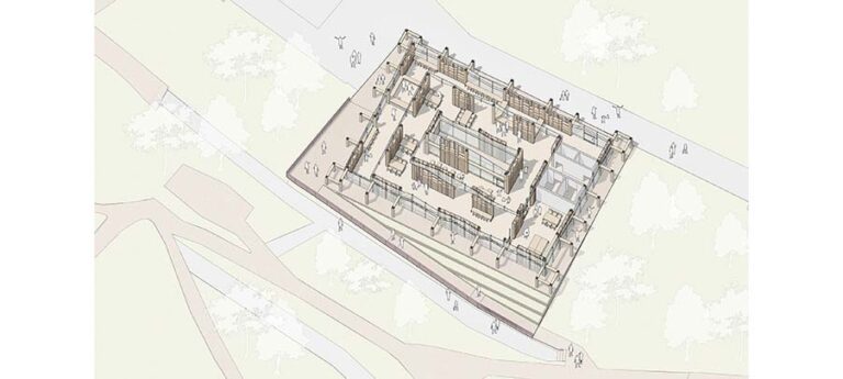 A spiral corridor under the pitched roofs – C3GLOBE